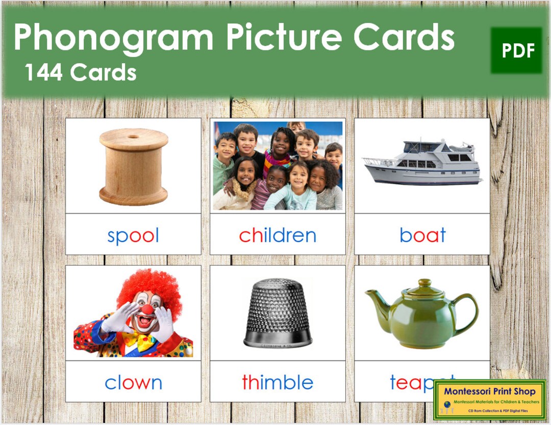 Phonogram Picture Cards Level 3 Montessori Language - Etsy
