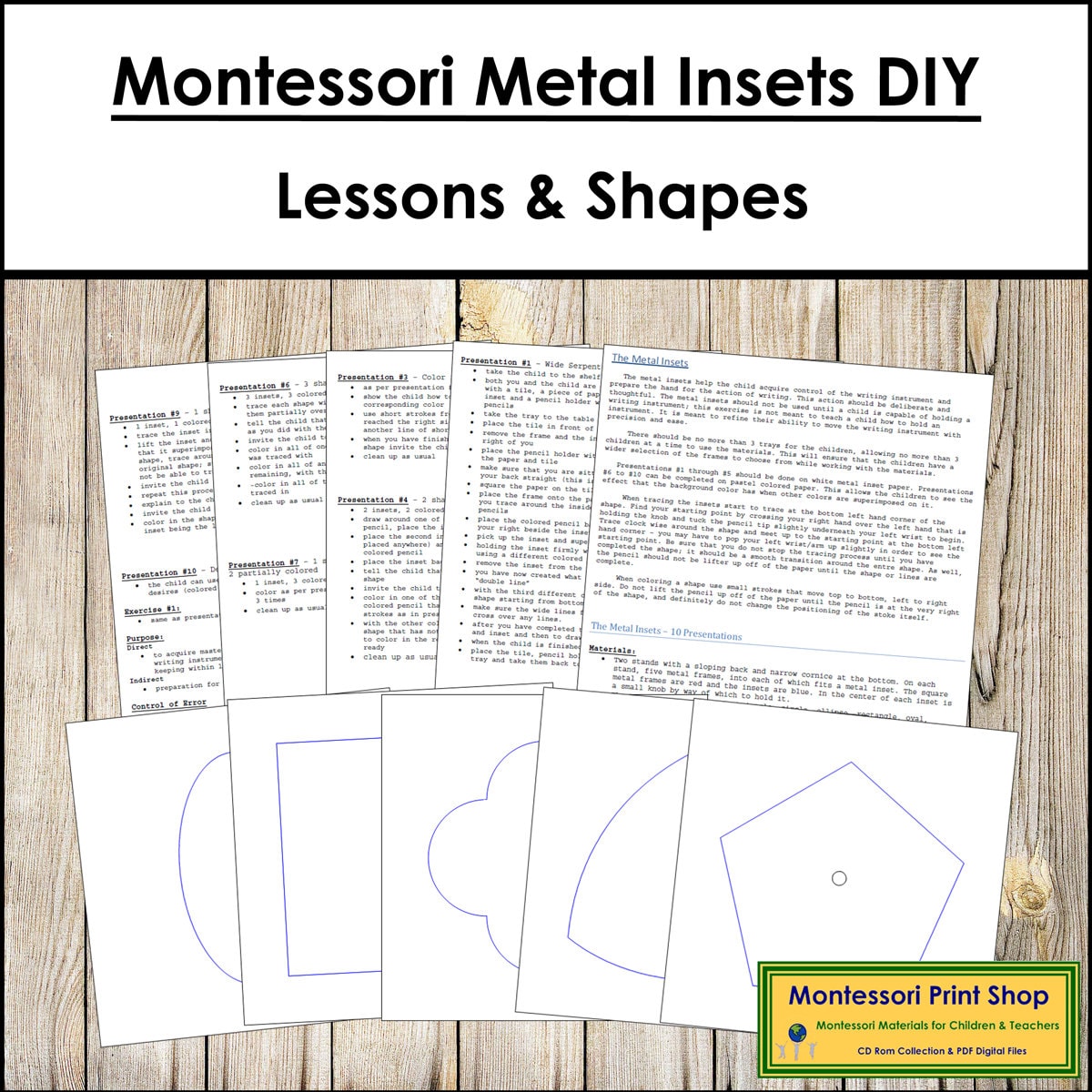 Montessori Metal Insets: Lessons & Shapes - Printable Activity (digital ...
