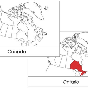 Canada Flashcards (montessori Color-code) - Geography - Printable ...