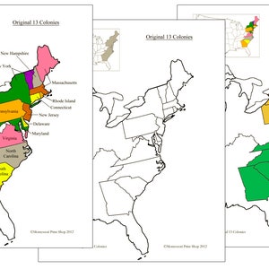 Original Colonies of the United States of America [maps & 3-part Cards ...