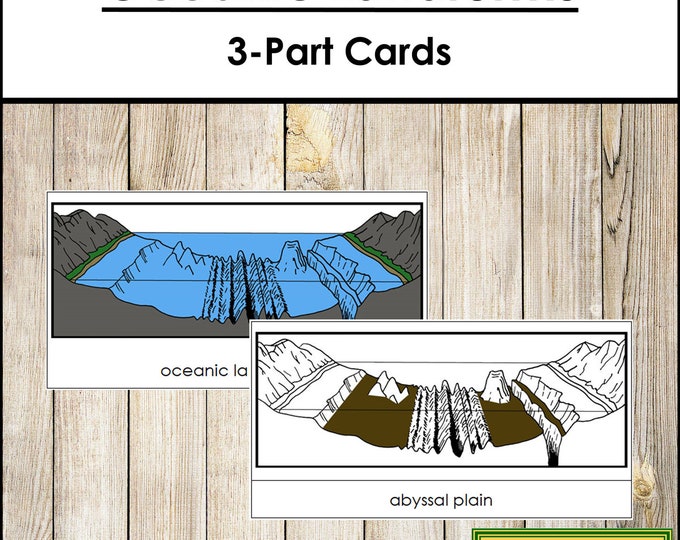 Landforms Flashcards | Montessori Homeschool 3 Part Cards - Etsy Canada