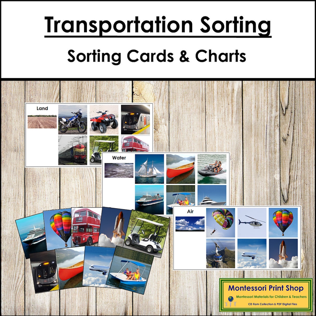 Transportation Sorting Cards & Control Chart - Preschool - Printable ...