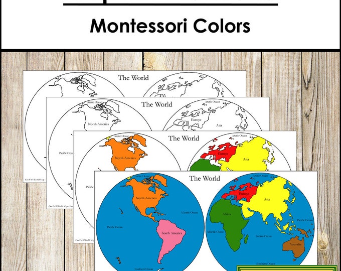 World Continents Dot Marker Worksheets montessori Geography Printable ...