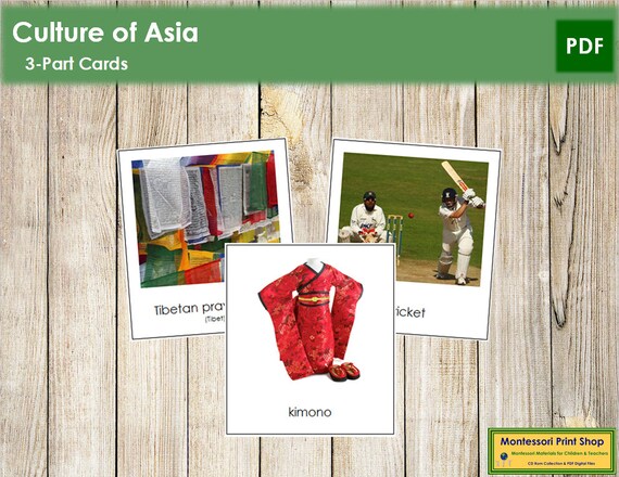 Culture of Asia Montessori Continent Cards Geography | Etsy