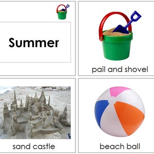 Summer Season Cards - Printable Toddler Montessori Material (digital ...
