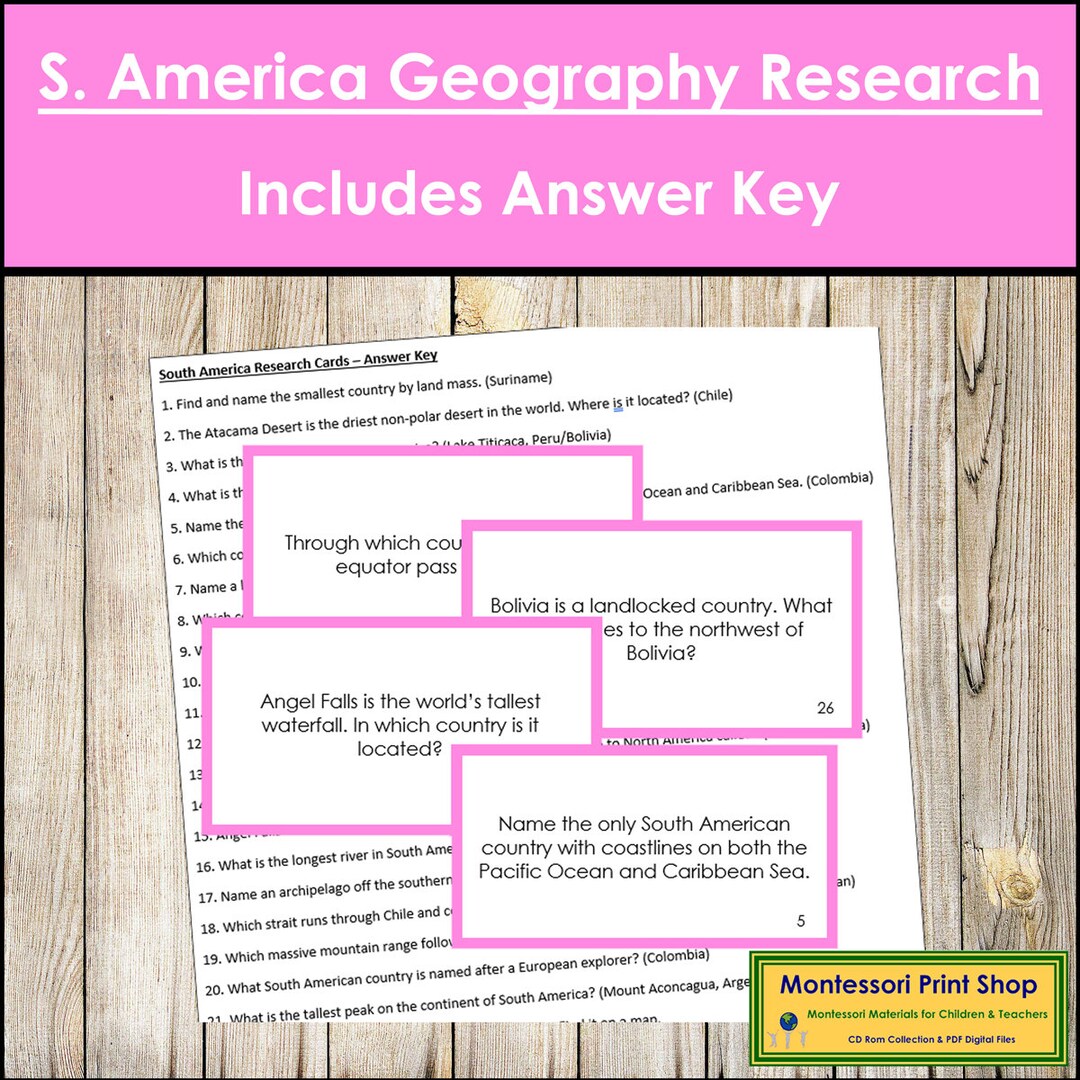 South America Geography Research Cards [color-coded] - Geography ...