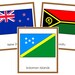 Flags of Oceania color-coded Montessori Continent Cards Geography ...