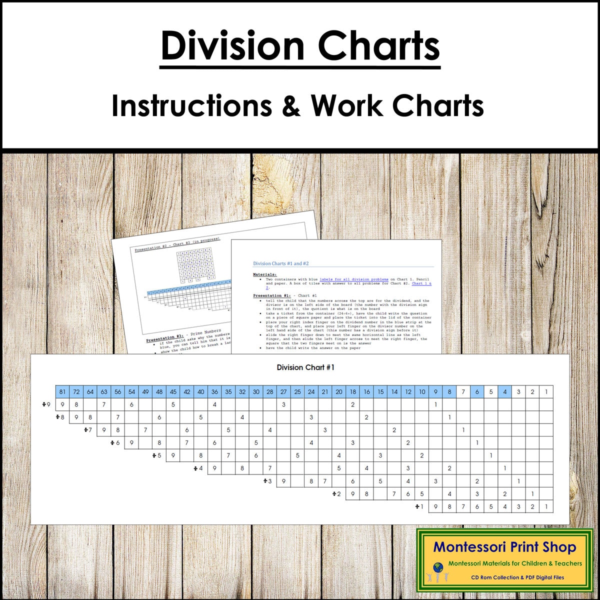 Division Chart Montessori