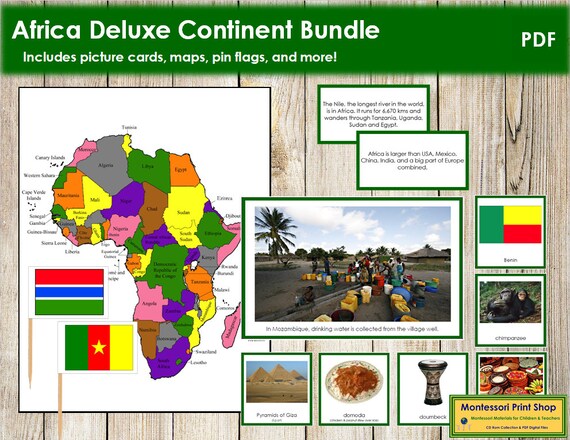 Africa Deluxe Continent Bundle color-coded Geography | Etsy