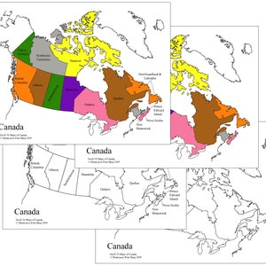 Maps of Canada (color & Blackline) - Montessori Geography - Printable ...