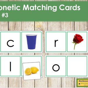 Phonetic Matching Cards Set 3 Montessori Language - Etsy