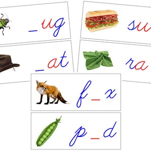 Wooden Moveable Alphabet Sound Cards Bundle Blue/red (cursive ...