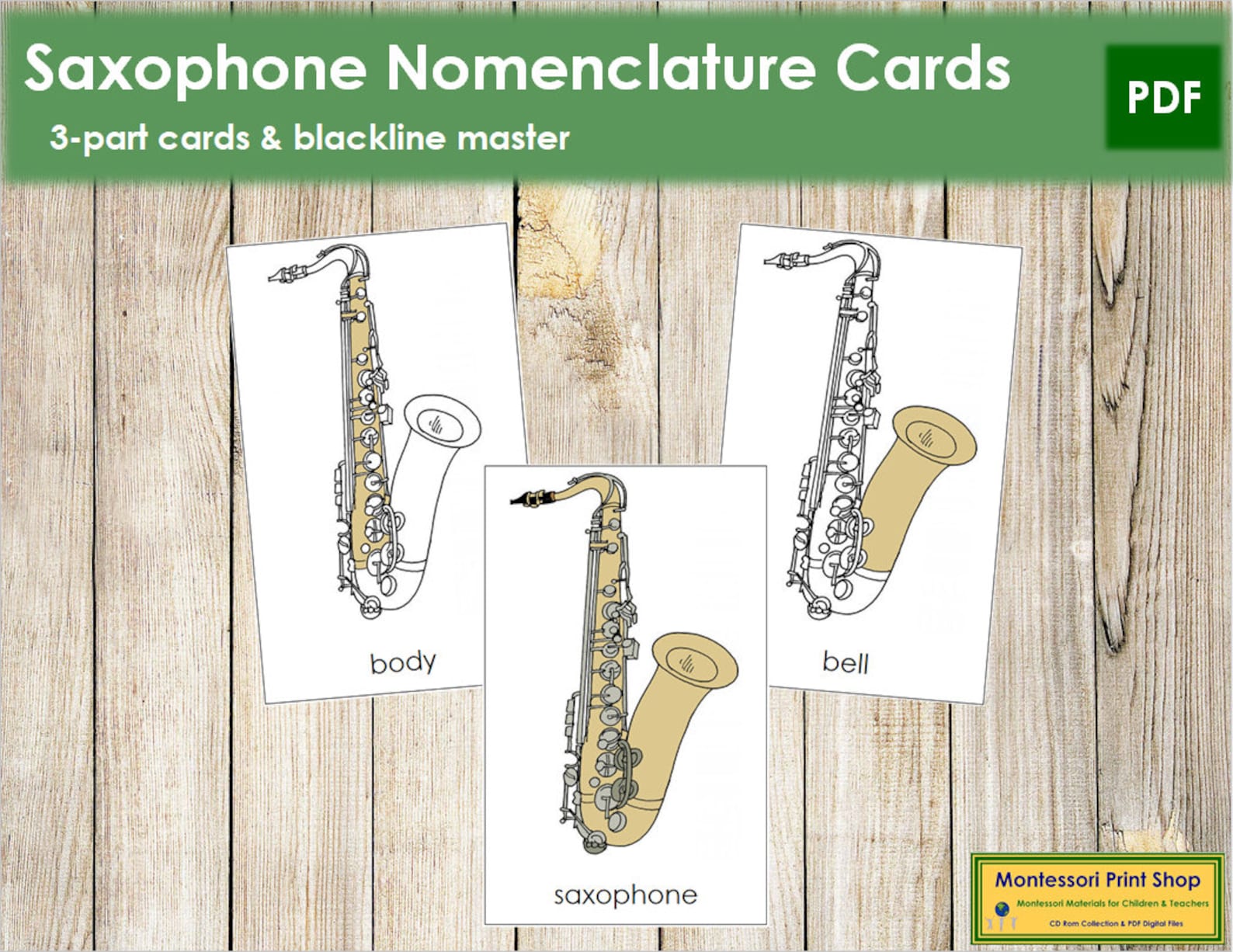 Parts of a Saxophone Nomenclature 3-part Cards Printable | Etsy