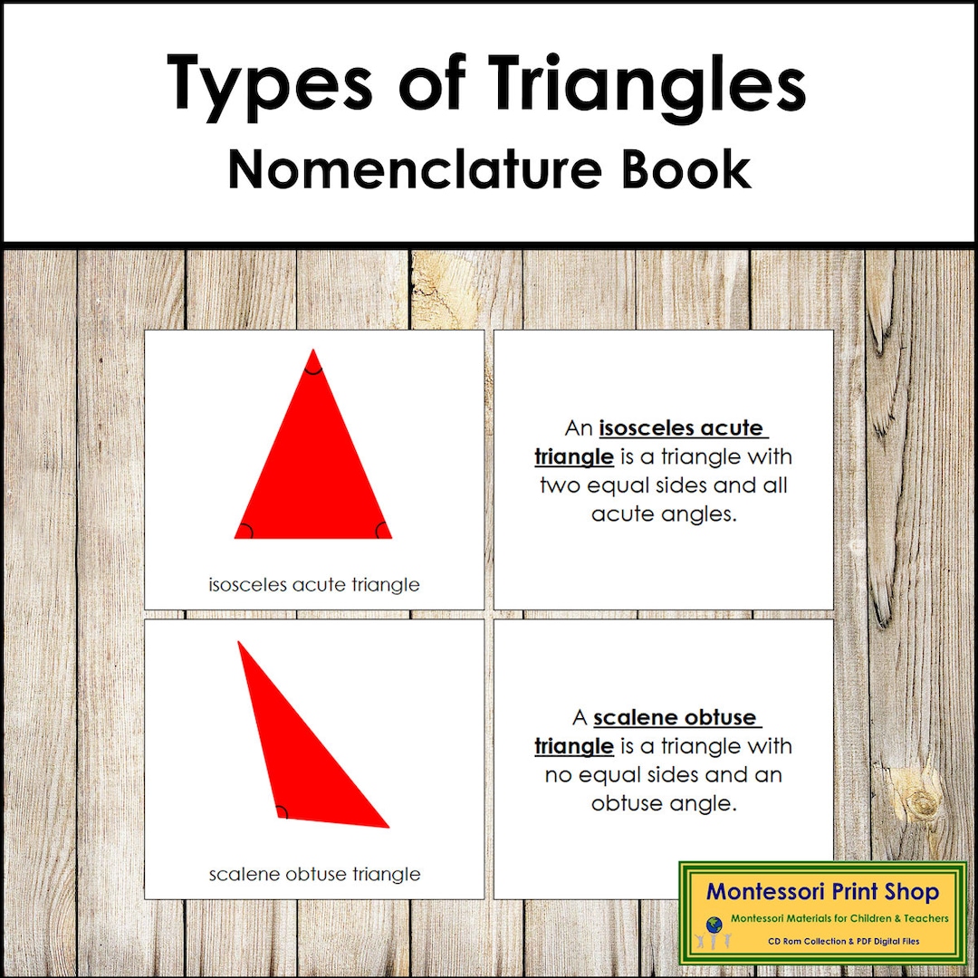 Types of Triangles Nomenclature Book Geometry Printable - Etsy