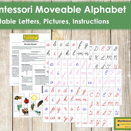 Montessori Moveable Alphabet With Instructions cursive - Etsy