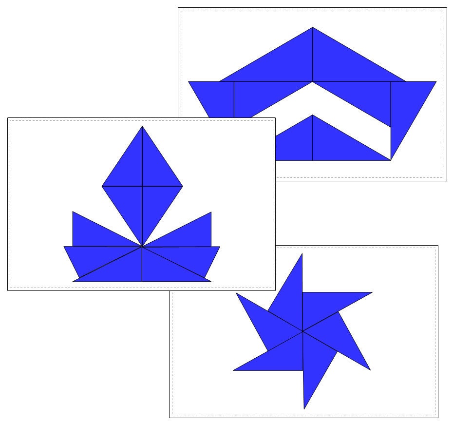 Blue Constructive Triangles Design Cards [set 1] - Montessori Geometry ...