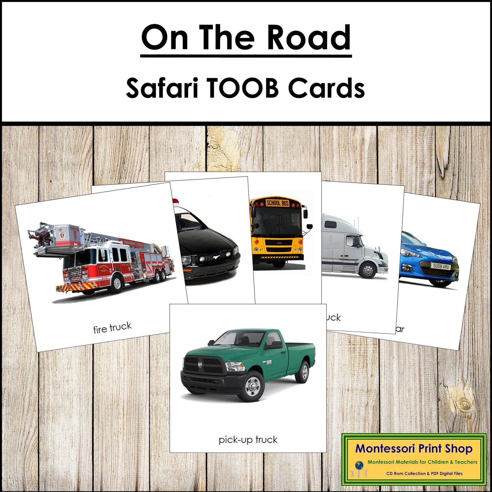 On the Road Safari TOOB Cards - Montessori 3-part Cards (digital ...