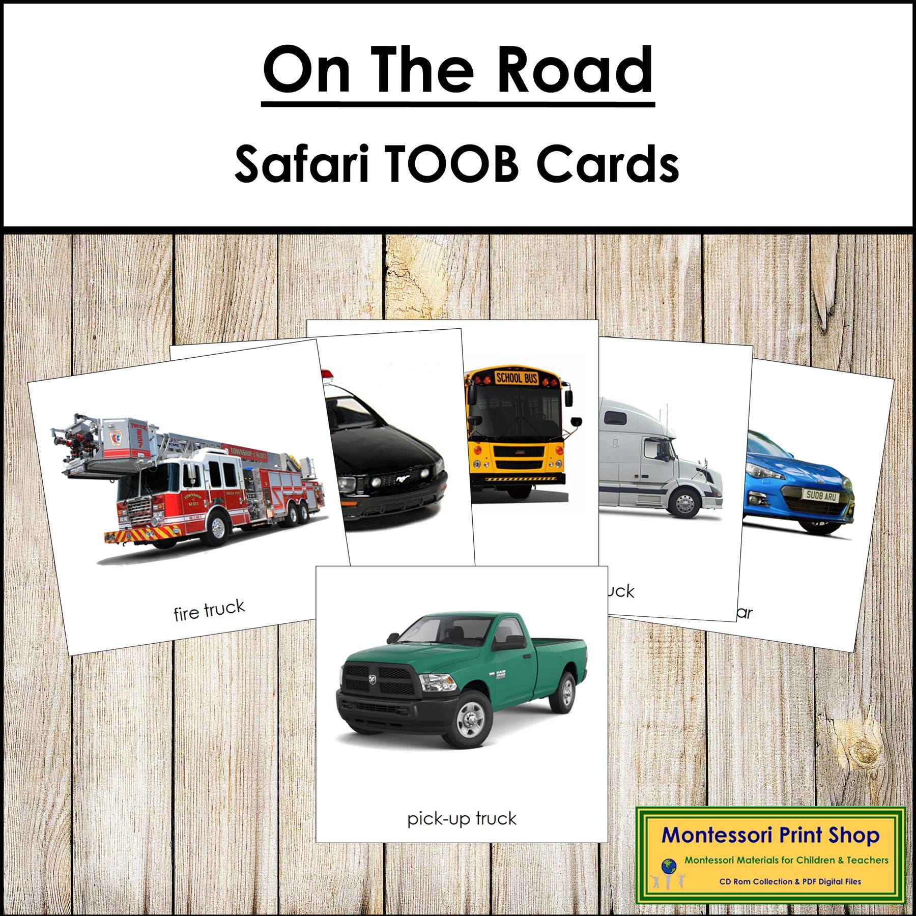 On the Road Safari TOOB Cards - Montessori 3-part Cards (digital ...