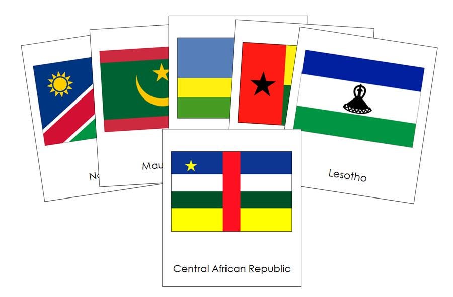 Flags of the World 3-part Cards Bundle - Montessori Geography Continent ...