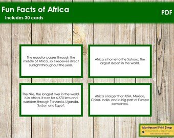 Culture of Africa color-coded Montessori Continent Cards | Etsy