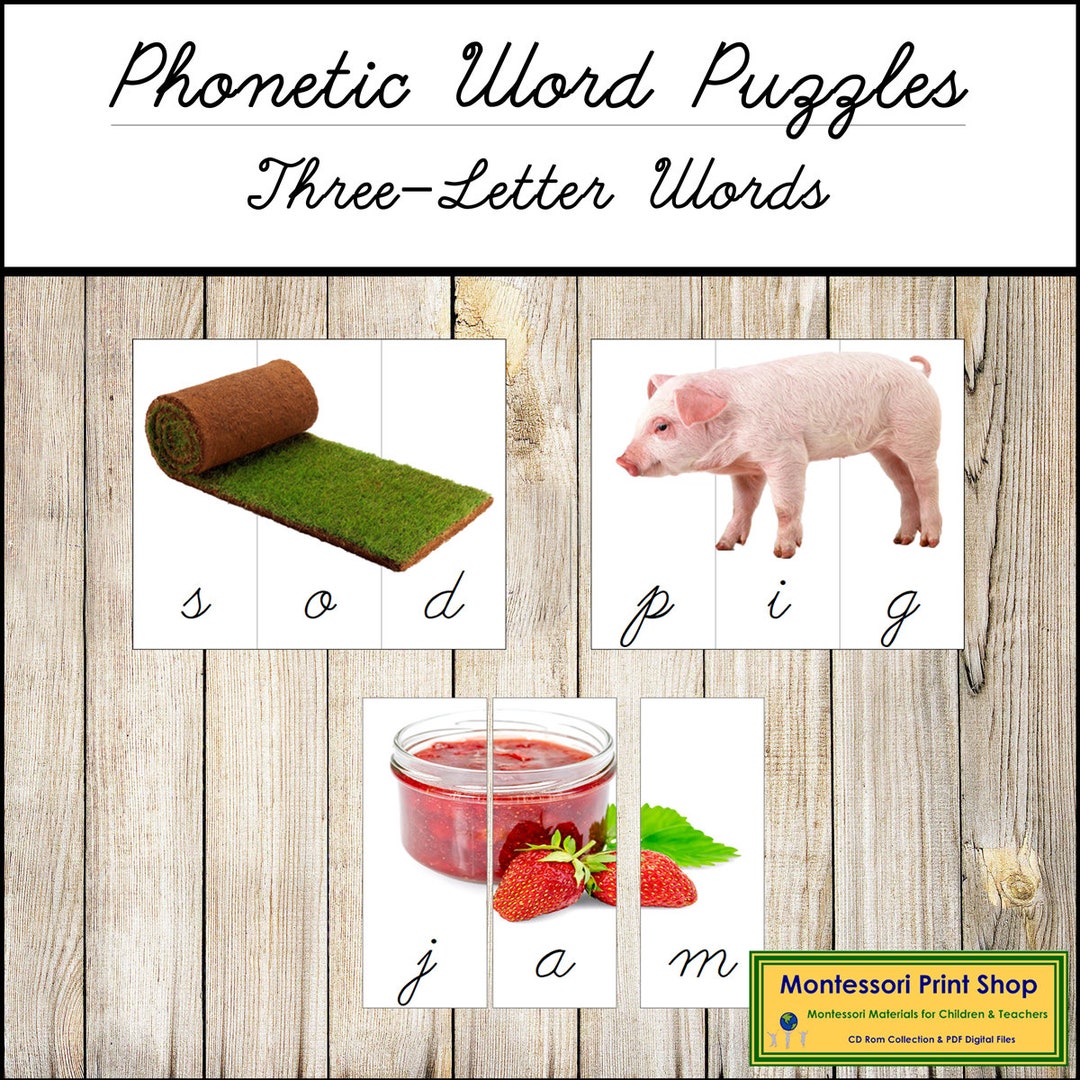 Phonetic Word Puzzles [CURSIVE] - Phonics (digital Download) - Etsy