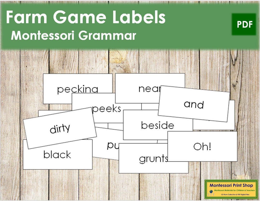 Montessori Farm Game Labels Montessori Language & Grammar - Etsy