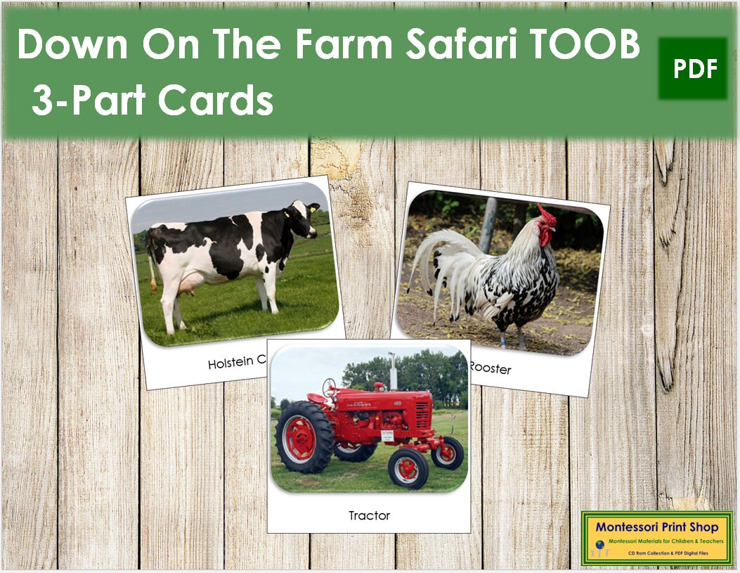 Down on the Farm Safari TOOB Cards Printable Montessori - Etsy