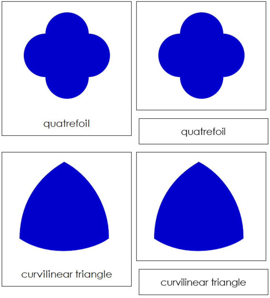 Geometric Shapes 3-part Cards Primary Geometry Printable - Etsy