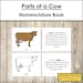 Parts of a Cow Nomenclature Book - Montessori Zoology (digital Download ...