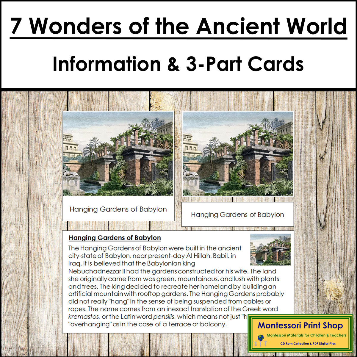 Seven Wonders of the Ancient World Cards - History (digital Download ...