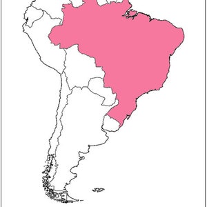 Map of South America Flashcards [montessori Color-code) - Geography ...