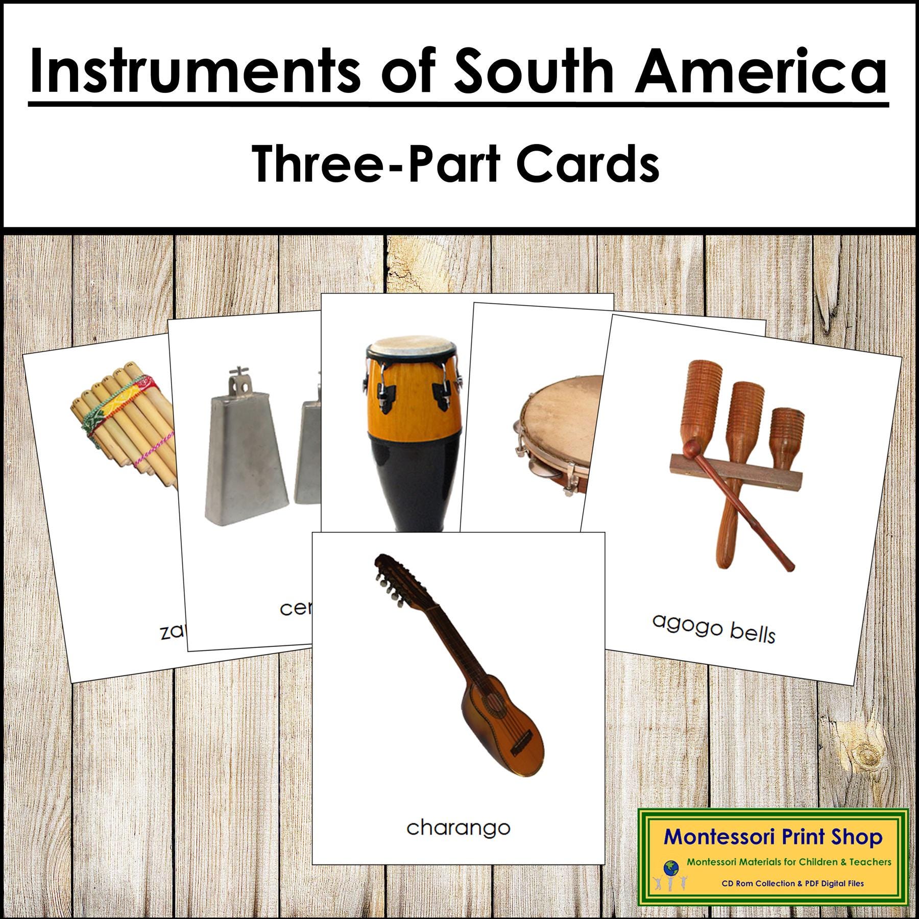 Montessori Musical Instruments of South America 3-part Cards ...