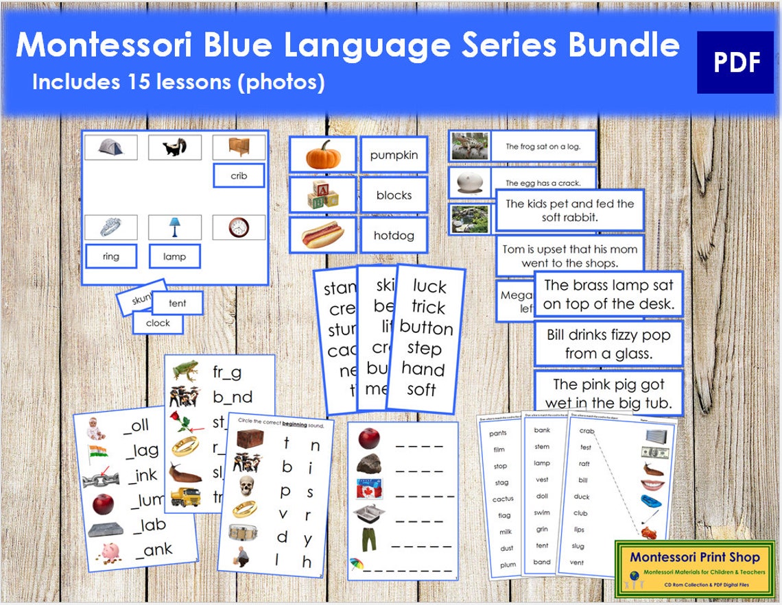 Montessori Blue Phonetic Language Series Bundle PHOTOS - Etsy