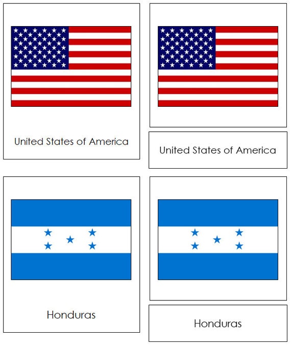 Printable Flags Of North America Montessori Geography: Flags