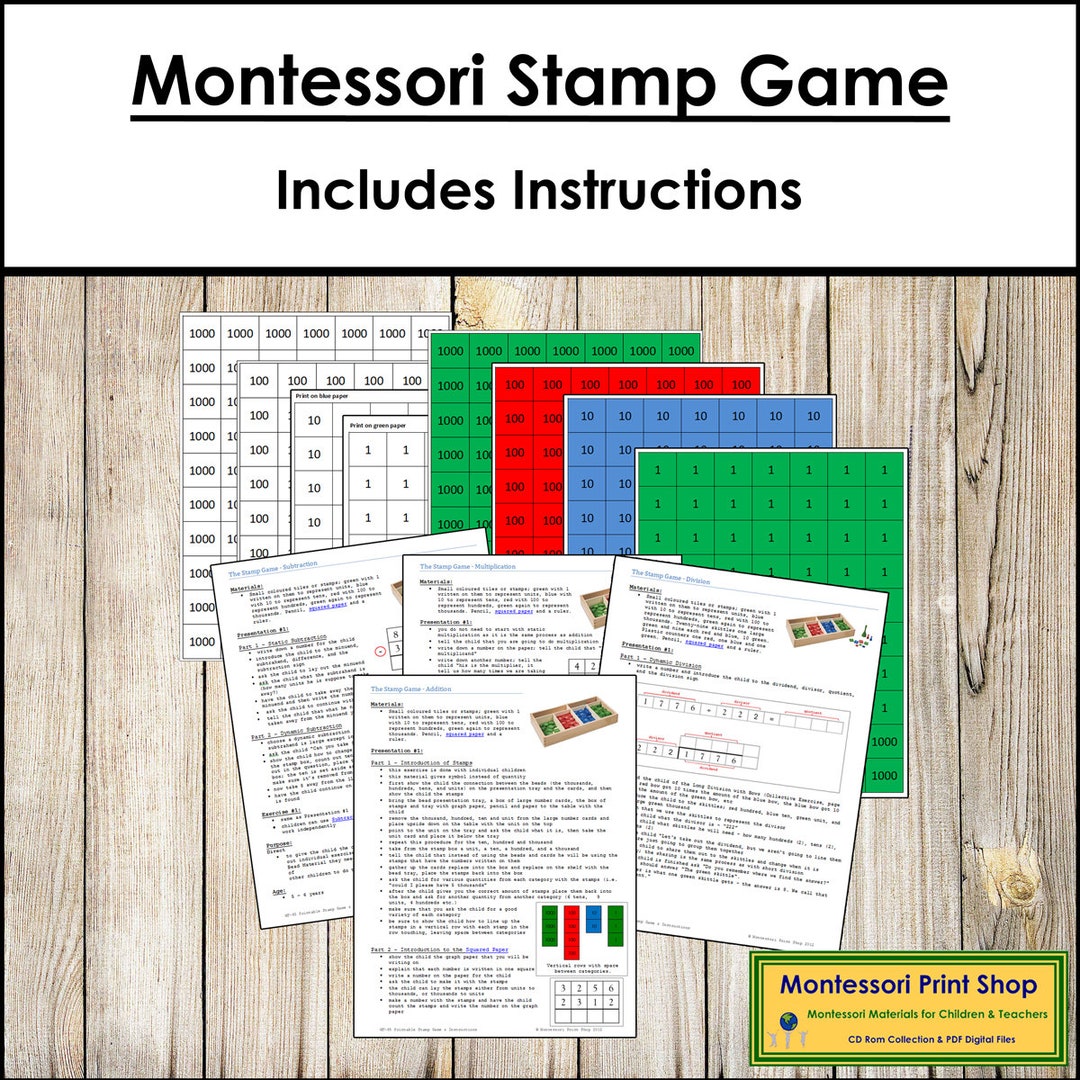 Montessori Stamp Game & Instructions [math Operations] - Primary Math ...