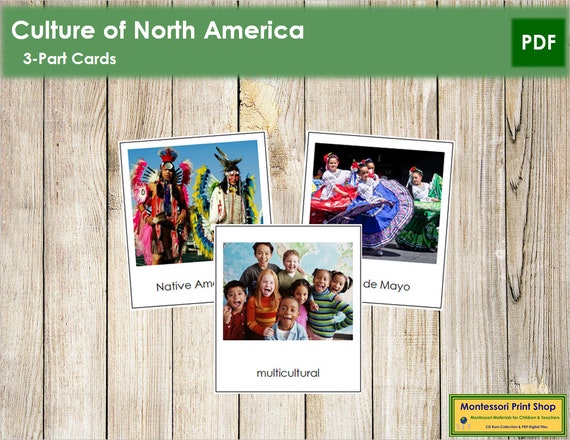 Culture of North America Montessori Continent Cards | Etsy