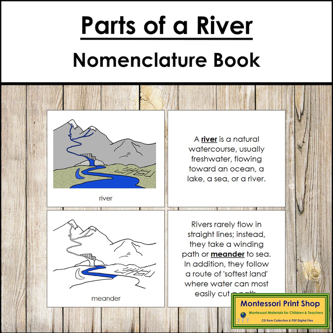 Parts of a River Nomenclature Book - Montessori Earth Science (digital ...