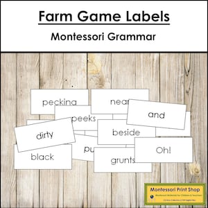 Montessori Farm Game Labels - Montessori Language & Grammar - Printable ...