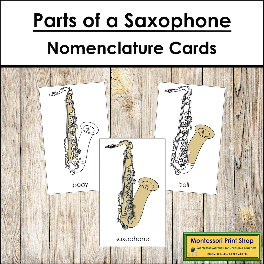Parts of a Saxophone Nomenclature 3-part Cards - Printable Montessori ...