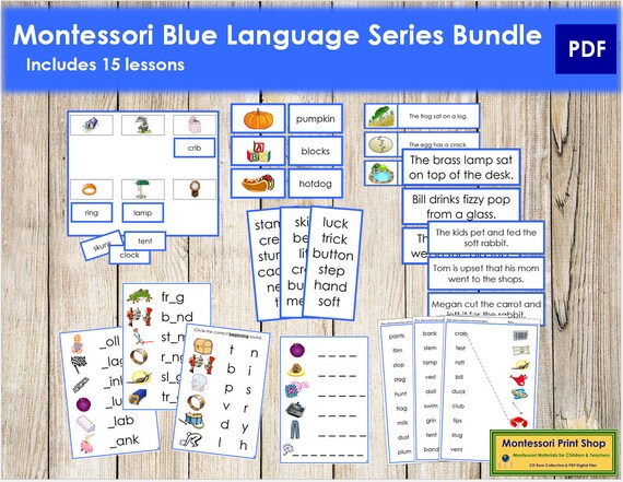 Montessori Blue Phonetic Language Series Bundle CLIPART - Etsy