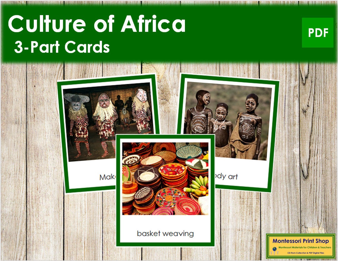 Culture of Africa color-coded Montessori Continent Cards - Etsy