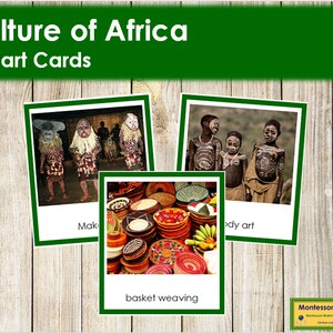 Culture of Africa color-coded Montessori Continent Cards - Etsy