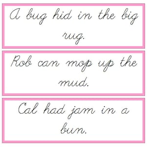 Montessori Pink Phonetic Language Series Bundle CURSIVE (photos ...