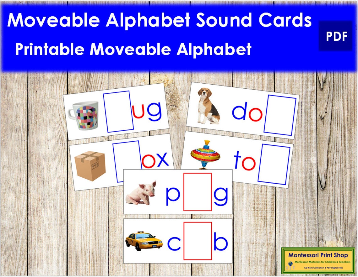 Montessori Moveable Alphabet Sound Cards Bundle Blue/red - Etsy