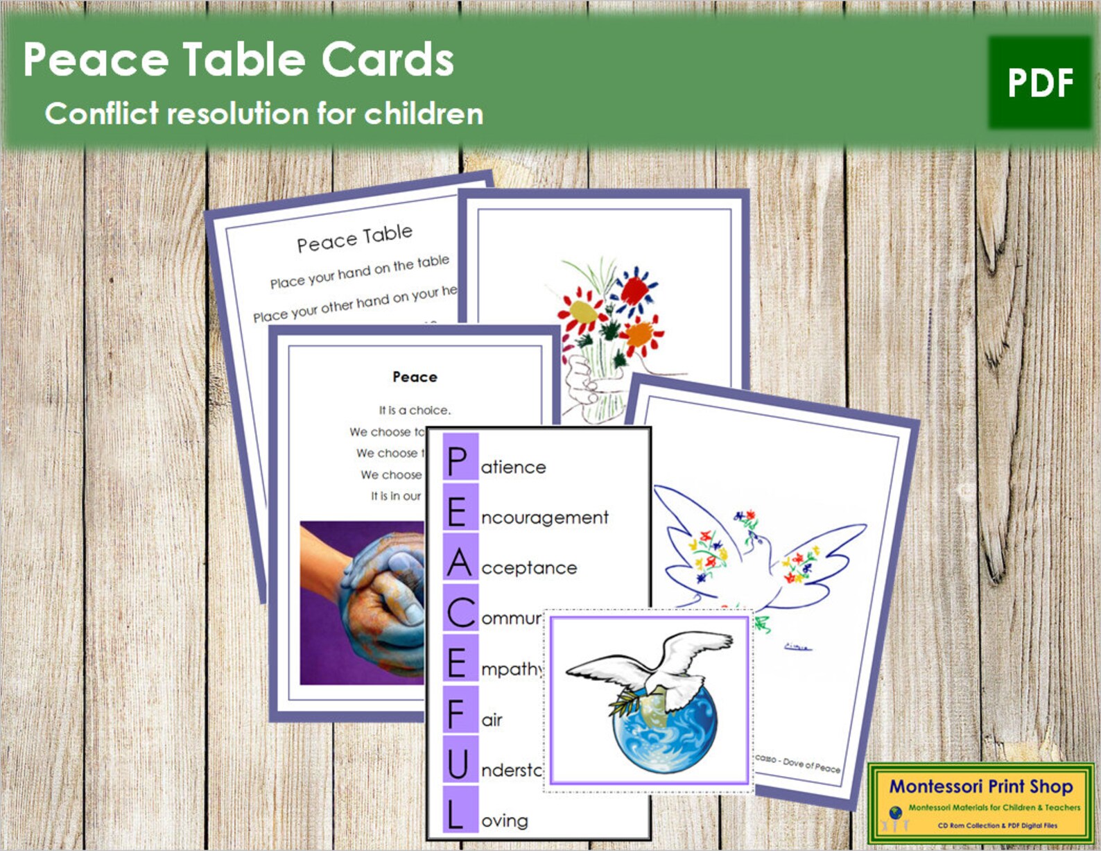 Peace Table Cards Montessori Peace Table Printable | Etsy
