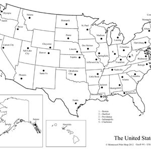 Capital Cities of the United States Map & Master - Montessori Geography ...