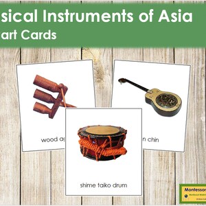 Musical Instruments of Asia Montessori Continent Cards - Etsy