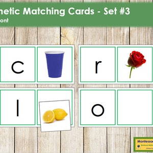 Phonetic Matching Cards Set 3 Montessori Language - Etsy