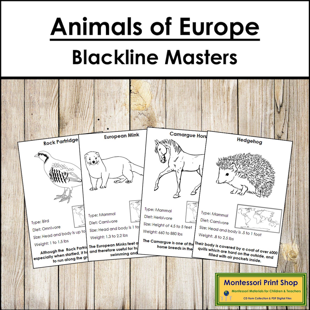 Animals of Europe Facts & Picture Cards (blackline Masters ...