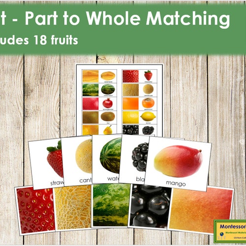Fruit: Part to Whole Matching Cards Preschool Printable - Etsy Australia